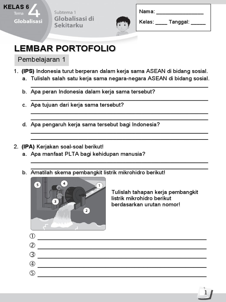 LEMBAR PORTOFOLIO BUPENA 6B Tema 4 Sub 1 | PDF