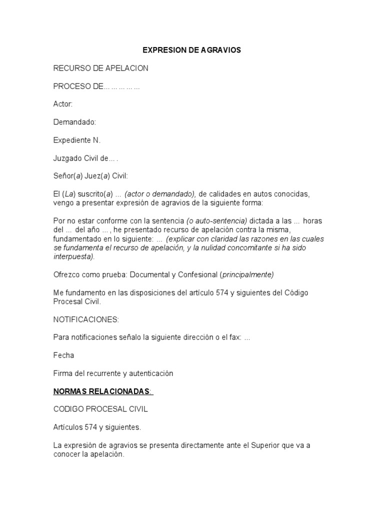 Modelo de Expresión de Agravios | PDF | Derecho