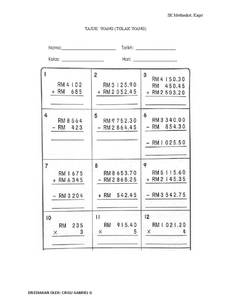 Latihan Tolak Wang | PDF
