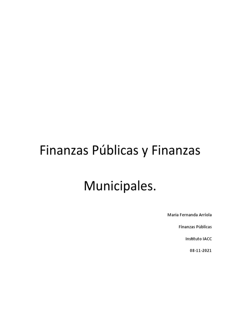 María Arriola FinanzasP Sem8 | PDF | Gobierno local | Chile