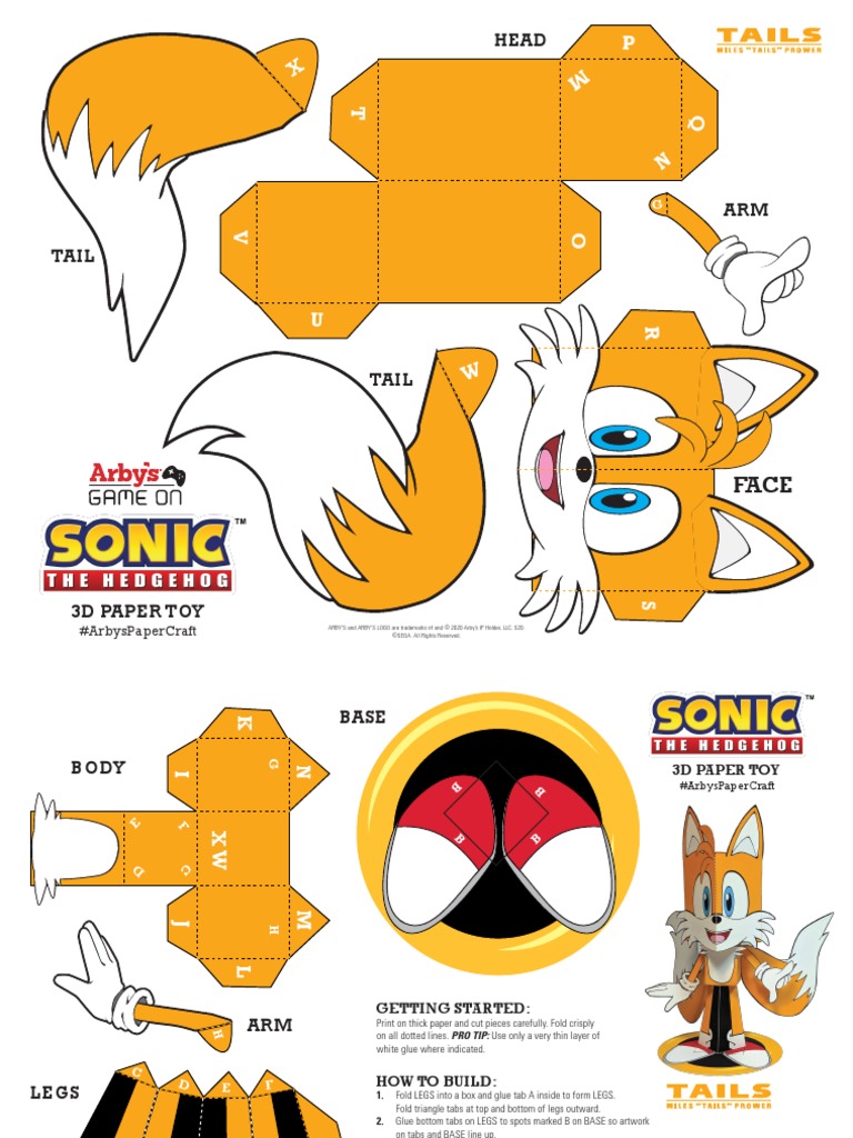 Tails 3D Paper Toy FA | PDF