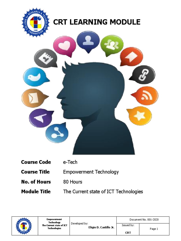 CRT Learning Module: Course Code Course Title No. of Hours Module Title | PDF | World Wide Web ...