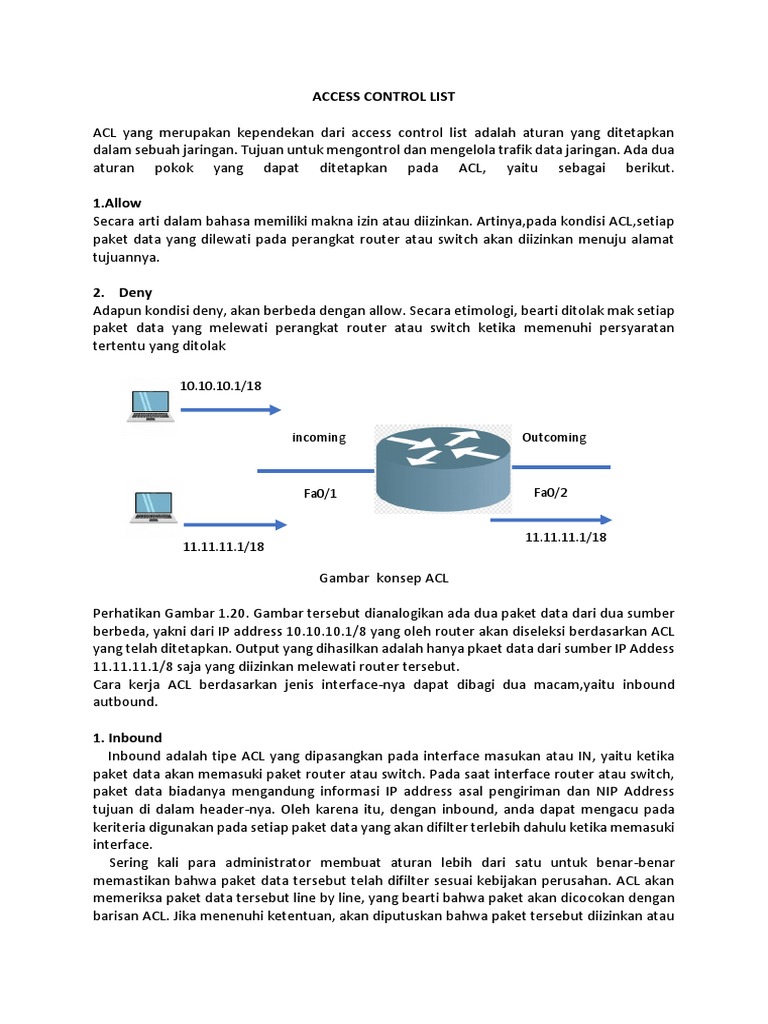 Access Control List | PDF
