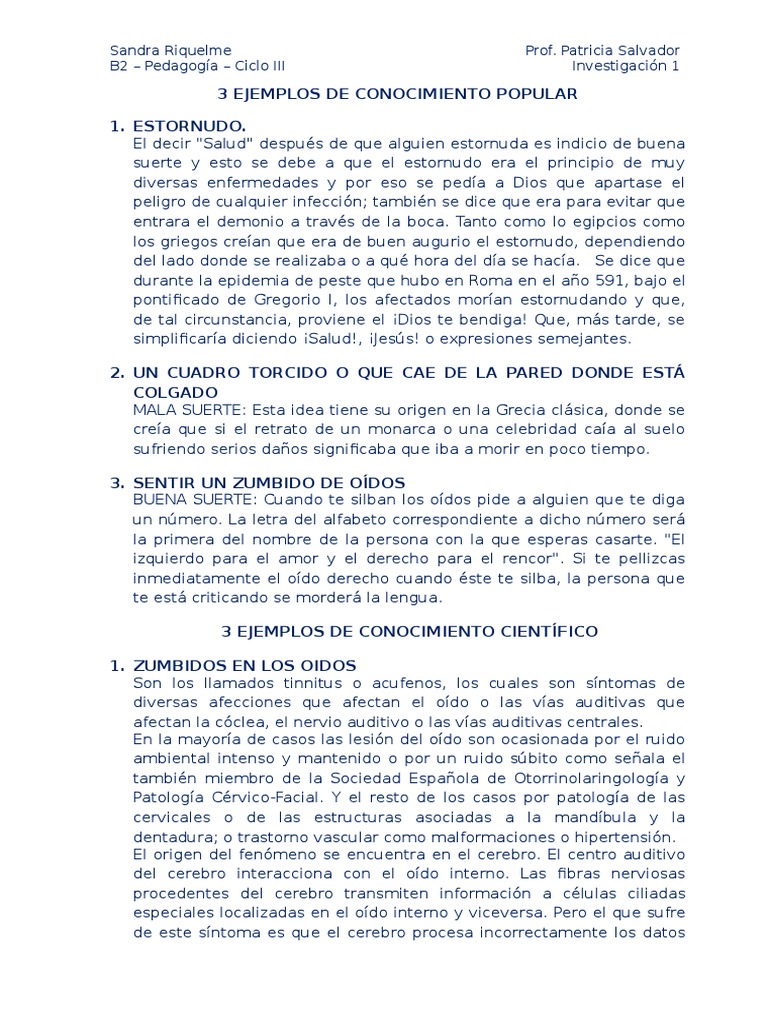 Idoc - Pub - 3 Ejemplos de Conocimiento Popular y Cientifico | PDF ...