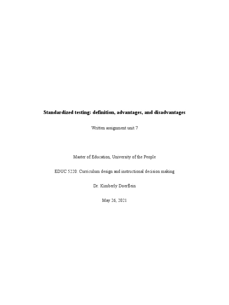 Standardized Testing | PDF | Standardized Tests | Educational Assessment