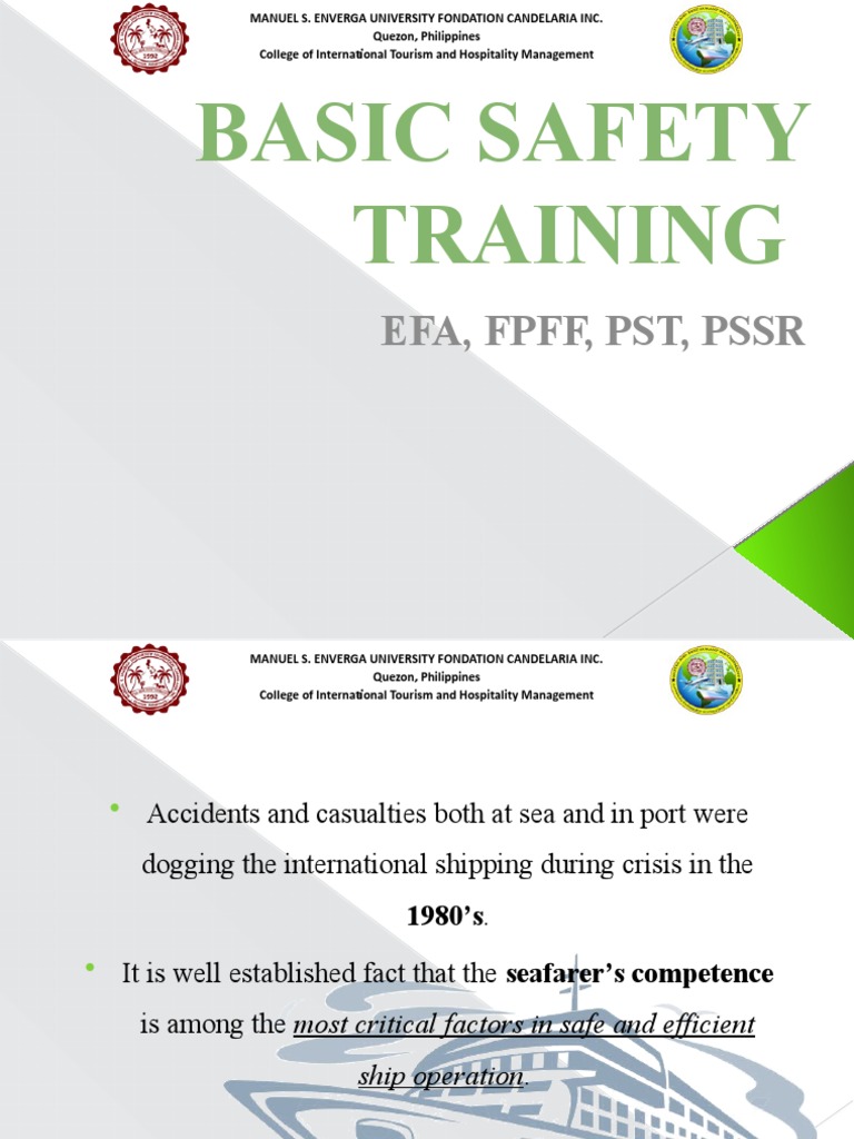 Basic Safety Training: Efa, FPFF, PST, PSSR | PDF | Firefighting ...