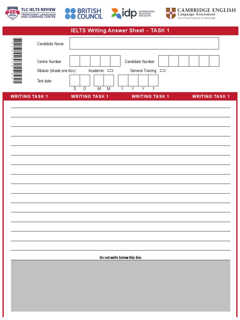 Task 1: IELTS Writing Answer Sheet - TASK 1 | PDF | International ...