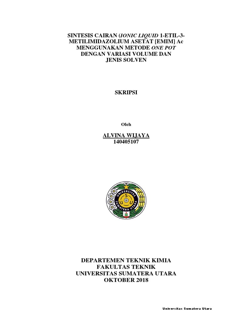 Sintesis Cairan (Ionic Liquid 1-Etil-3-Metilimidazolium Asetat (Emim ...
