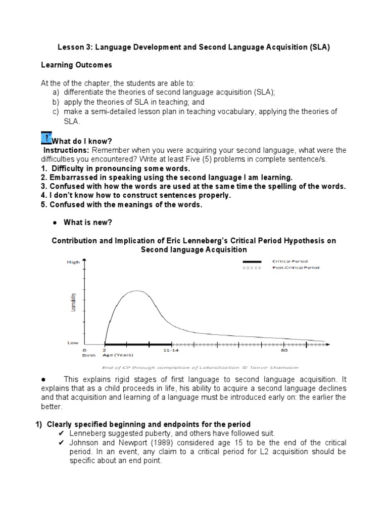 Lesson 4 | PDF | Second Language Acquisition | Second Language
