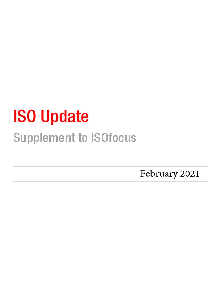 Iso Update: Supplement To Isofocus | PDF | International Organization ...