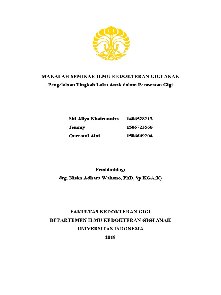 Makalah IKGA Jemmy - Pengelolaan Tingkah Laku Anak | PDF