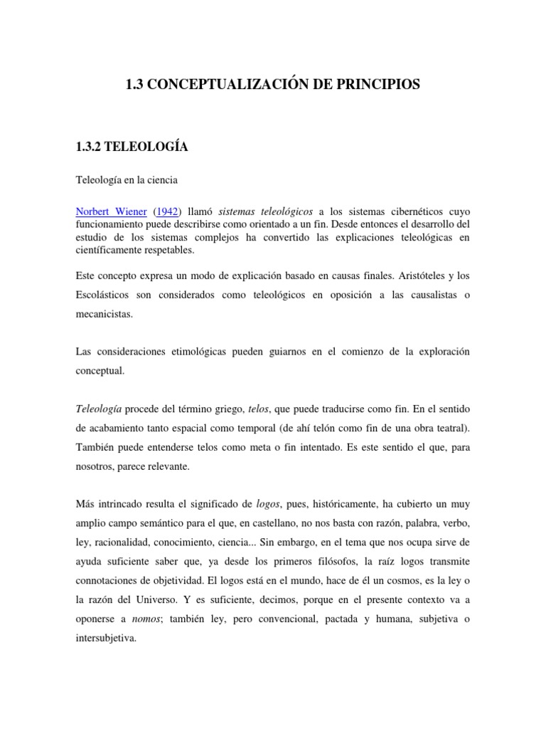Principios de Teleología en Ciencia | PDF | Conocimiento | Teorías ...