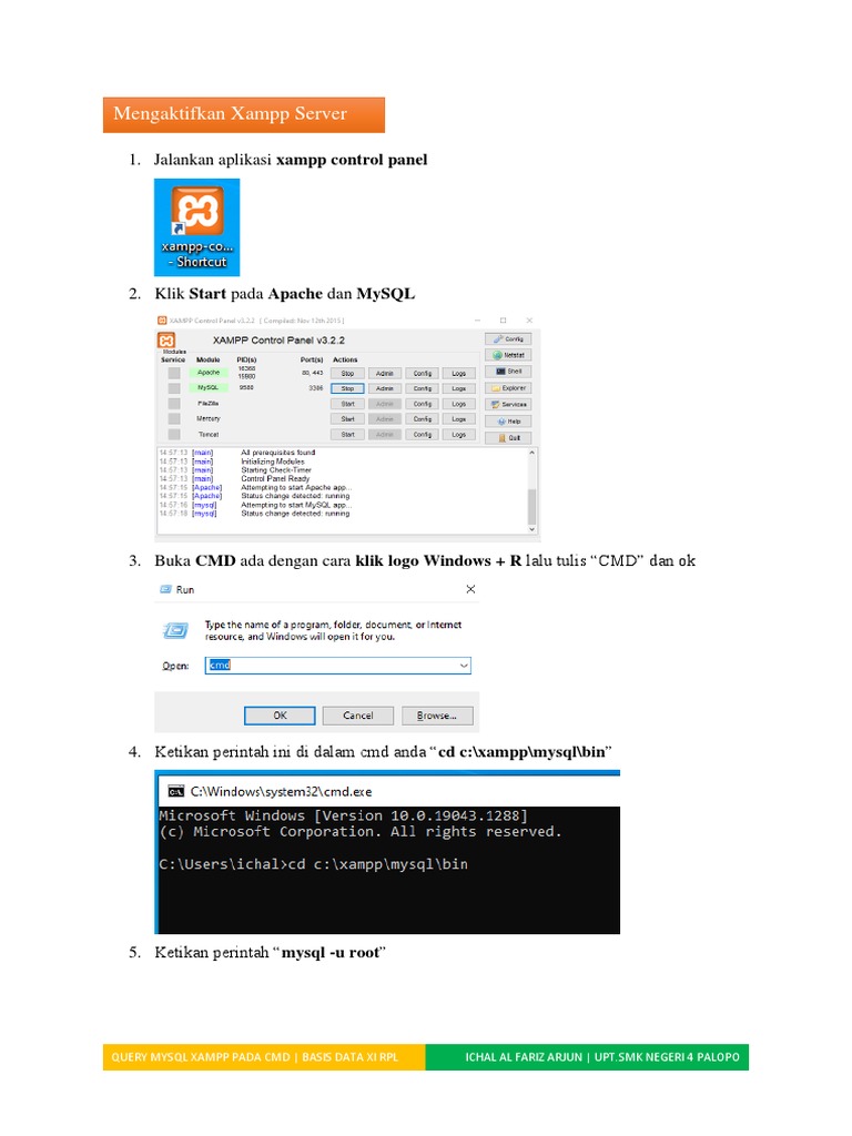 Perintah Query Menjalakan MySQL Xampp Di CMD | PDF | Karier & Perkembangan