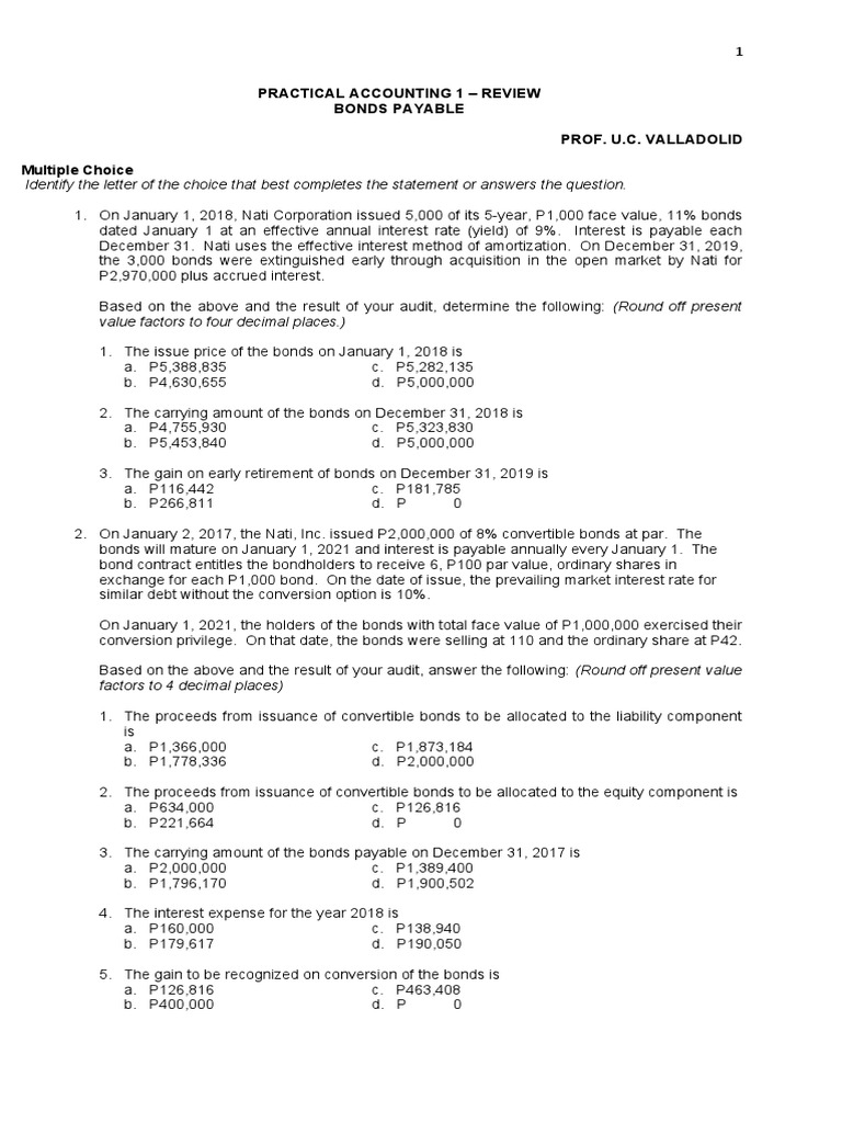 Bonds Payable 4docx PDF Free | PDF | Bonds (Finance) | Discounting