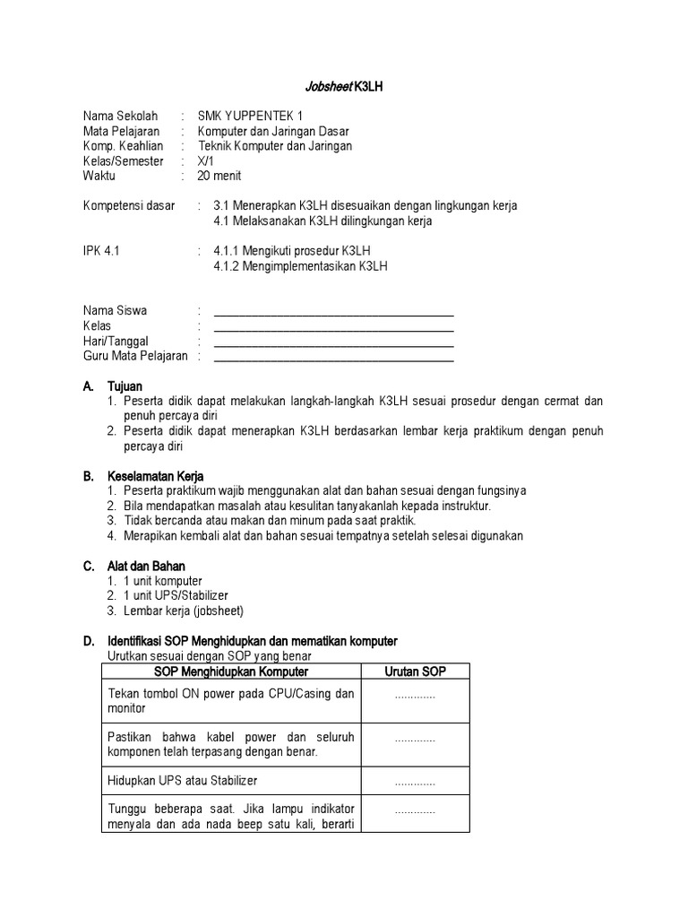 Jobsheet 4.2K3LH | PDF