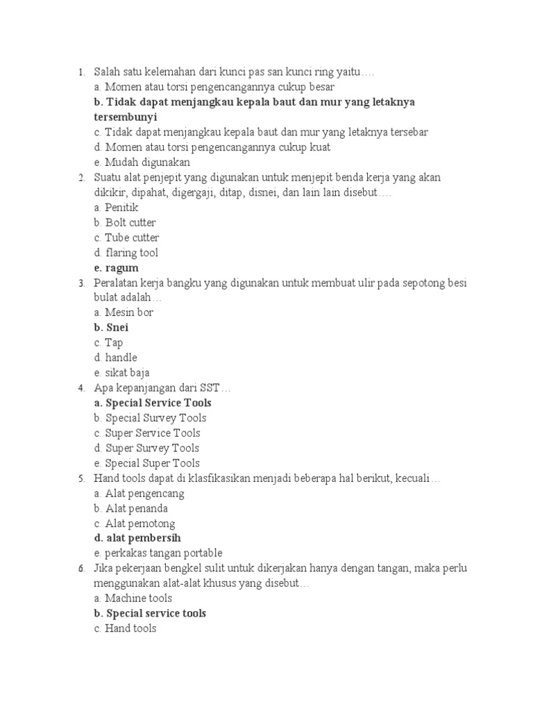 10 Soal PDTO X TKR | PDF