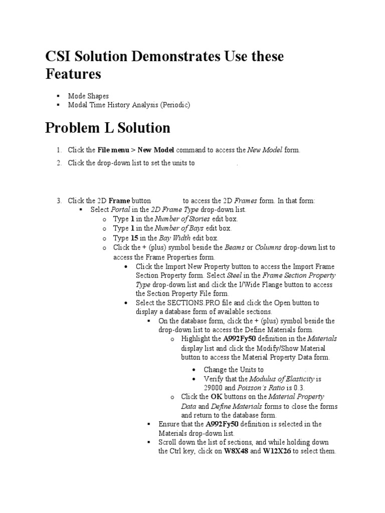 CSI Solution: Modal Analysis Guide | PDF | Button (Computing) | Menu ...