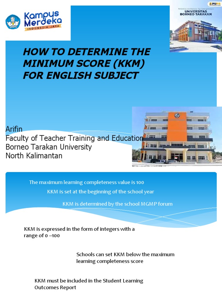 How To Determine The Minimum Score (KKM) For English Subject | PDF ...
