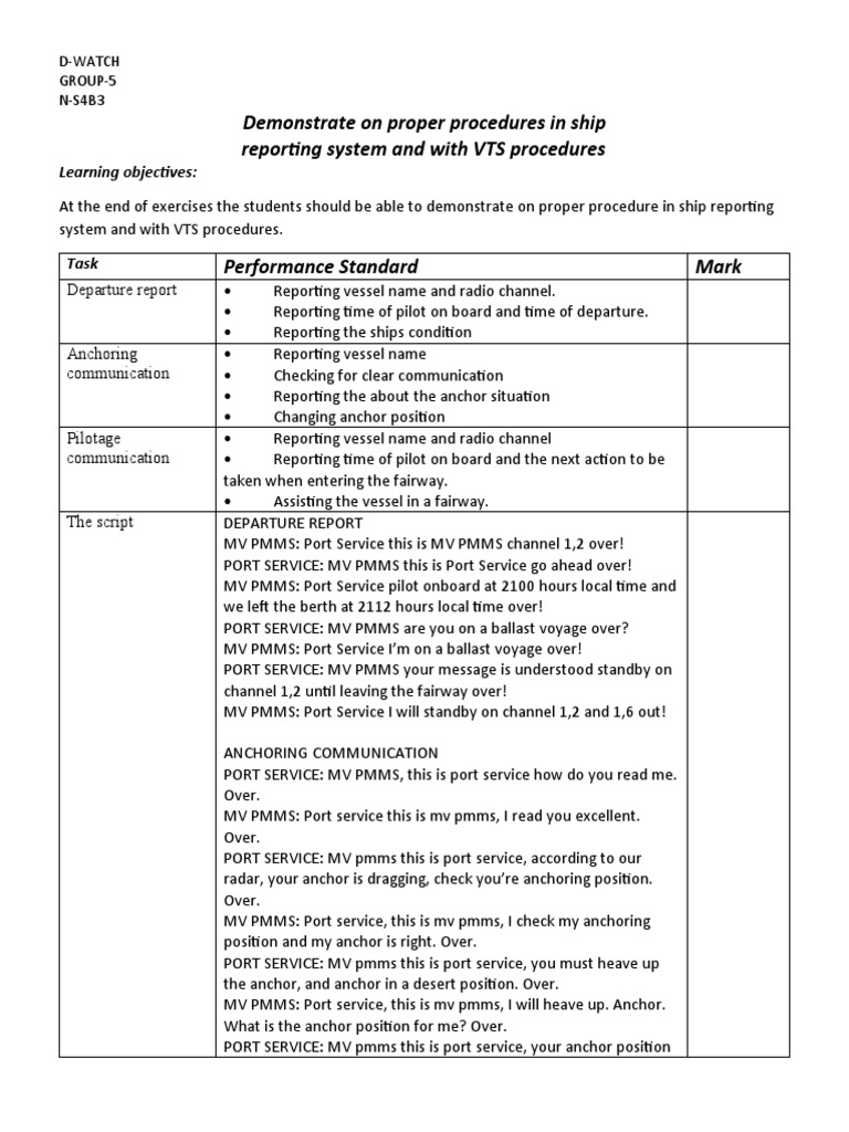Checklist VHF | PDF | Maritime Pilot | Water Transport