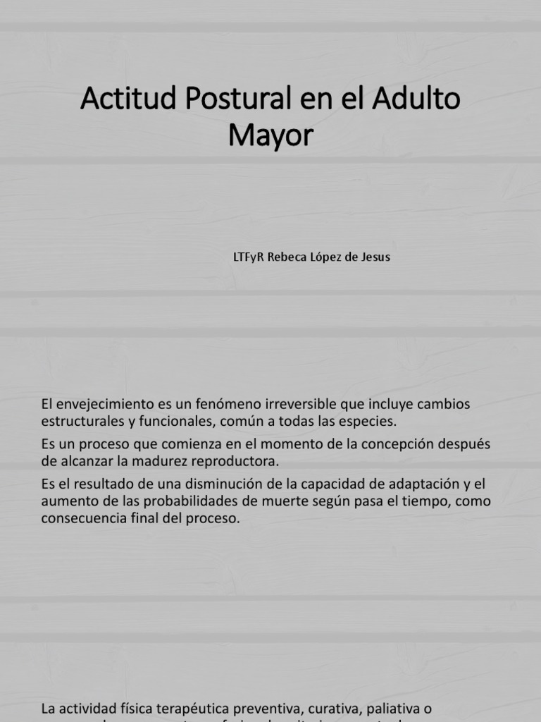 Actitud Postural en El Adulto Mayor | PDF | Vejez | Adultos