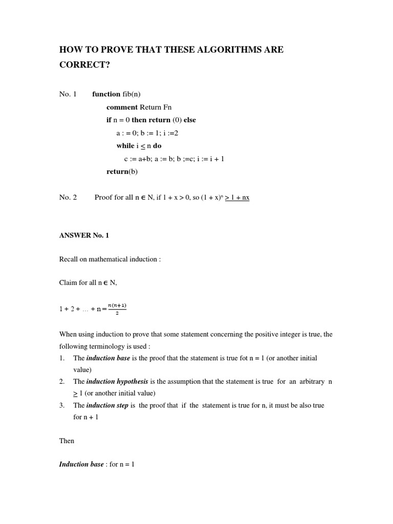 01 Correctness Proof of Iterative Algorithm | PDF 01 Correctness Proof of Iterative Algorithm | PDF