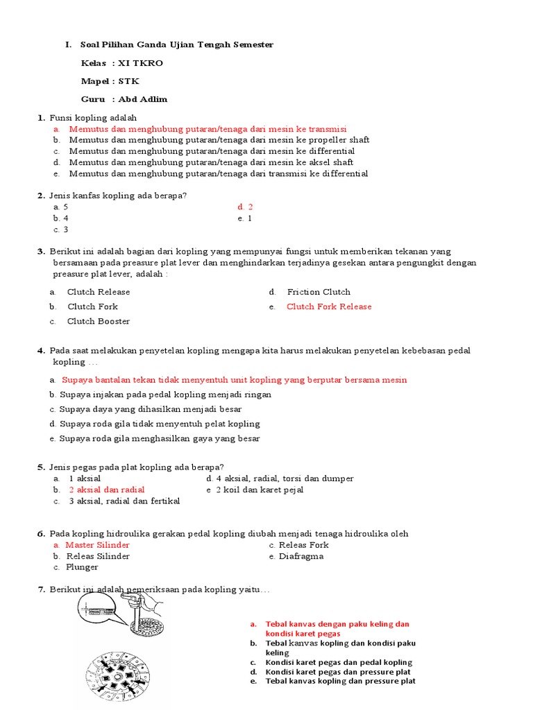 Soal SPT XI TKRO Mapel Abd Adlim | PDF