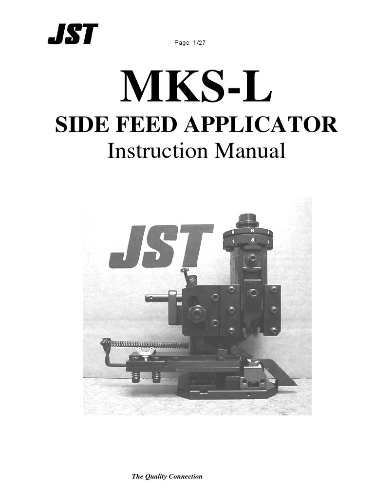 MKS-L Side Feed Applicator | PDF | Nut (Hardware) | Screw