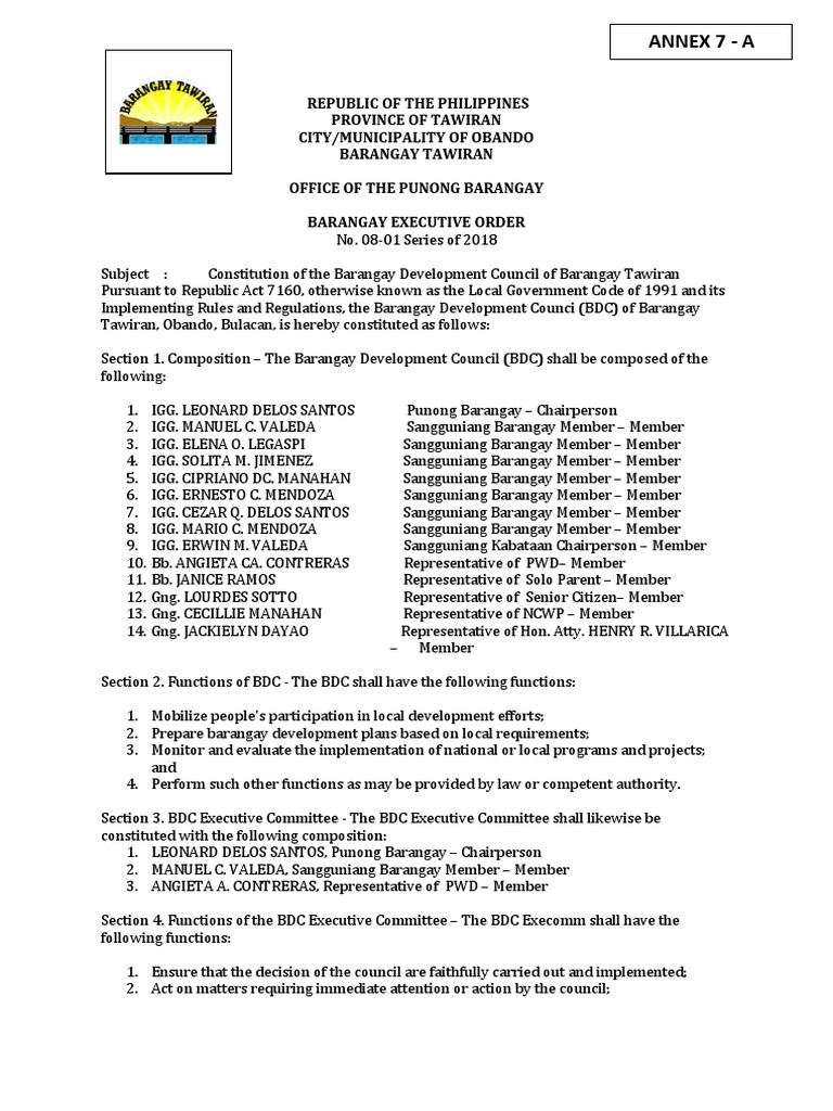 BDC Executive Order Template New 2018 | Download Free PDF | Policy ...