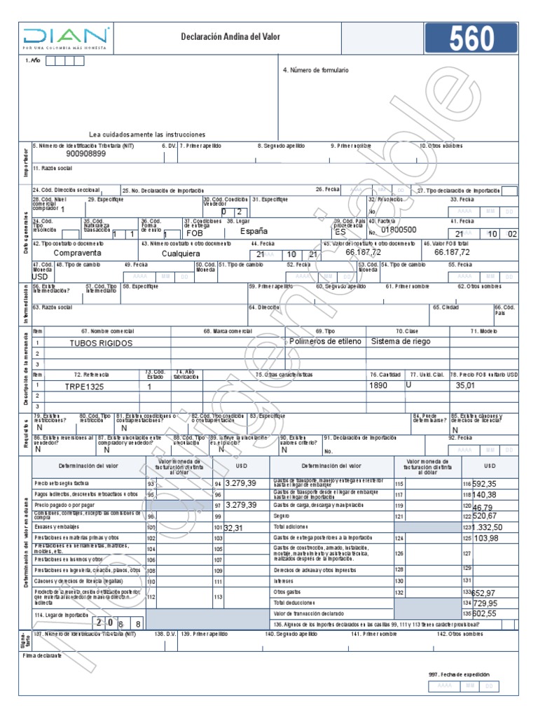 Formulario 560 2021 | PDF | Precios | Factura