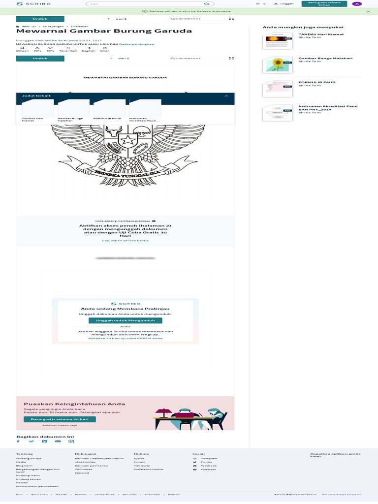 Mewarnai Gambar Burung Garuda - PDF | PDF