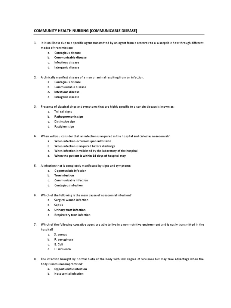 Communicable Disease - Community Health Nursing | PDF | Infection ...