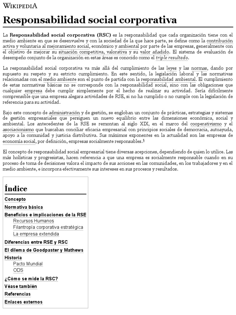 Responsabilidad Social Corporativa | PDF | Responsabilidad social ...