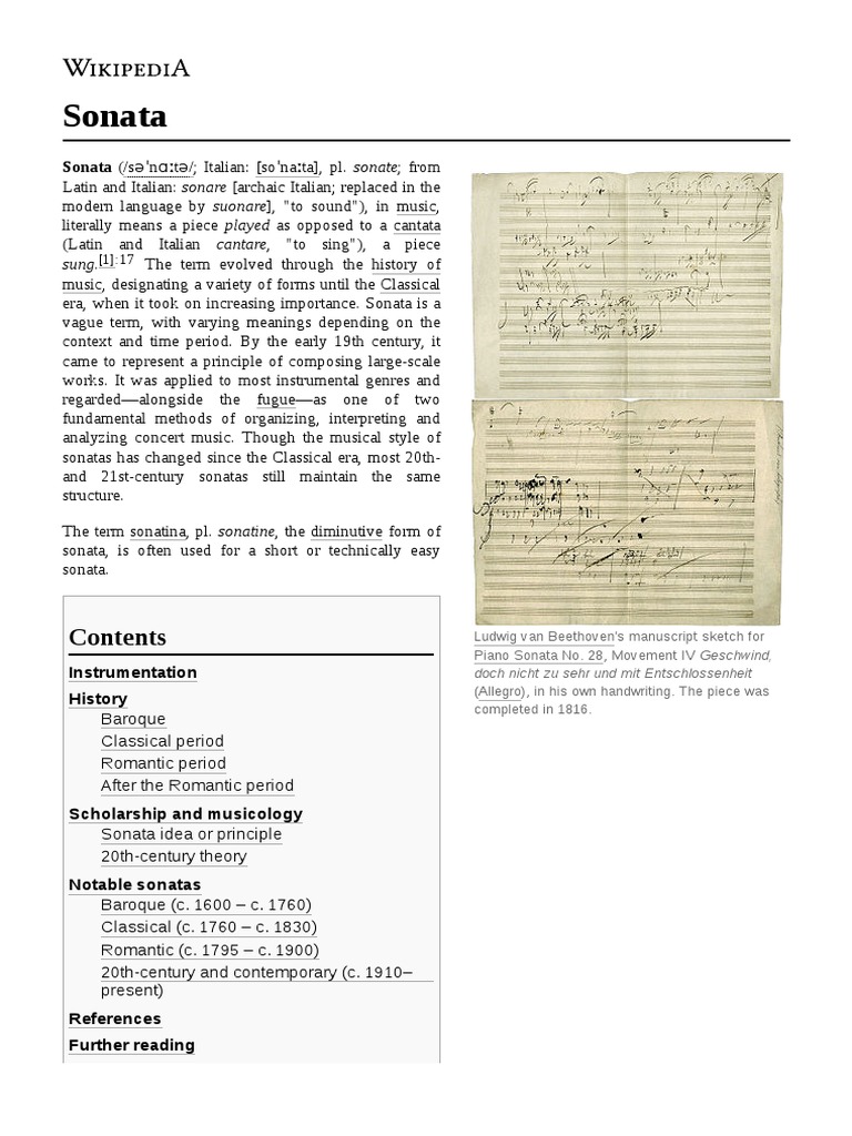 Sonata Music | PDF | Performing Arts | Classical Music