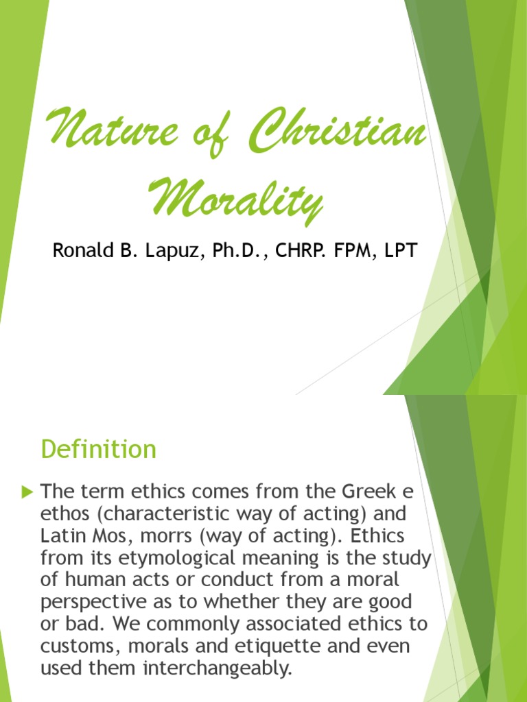 Nature Of Christian Morality Pdf Christian Ethics Theology