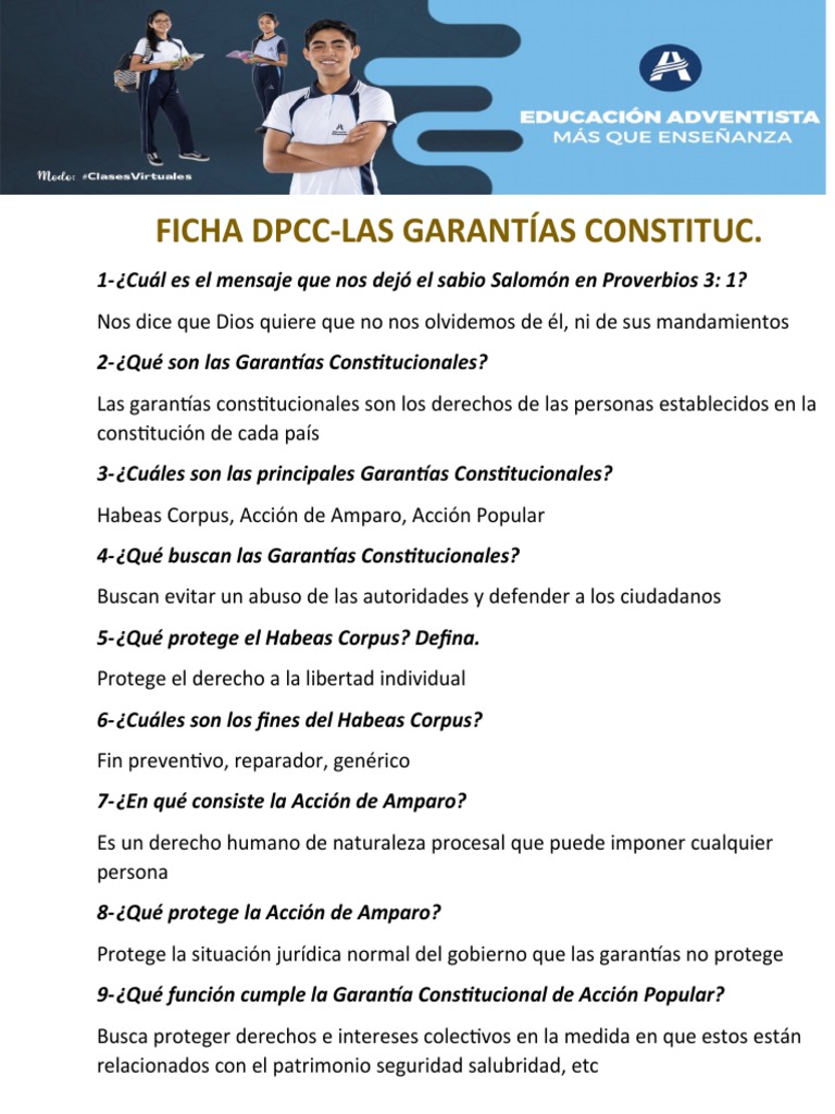 Ficha Dpcc-5°-Iii2-Las Garant - Const. | PDF