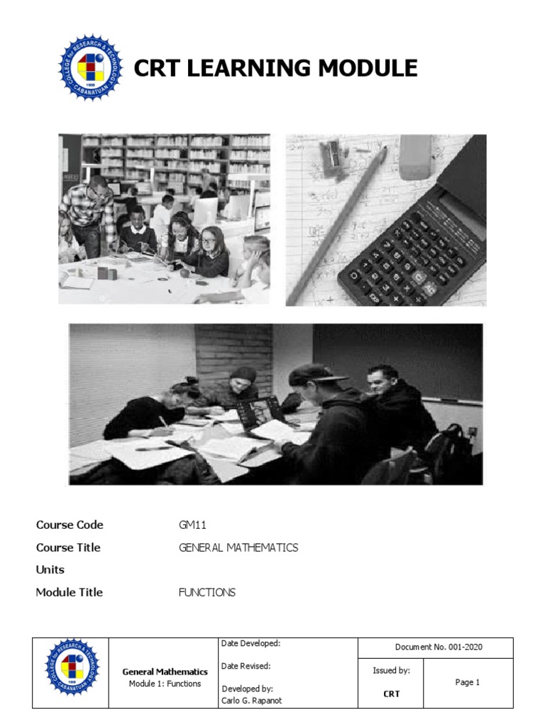 Gen - Math Week1 - LM1 | PDF | Function (Mathematics) | Polynomial