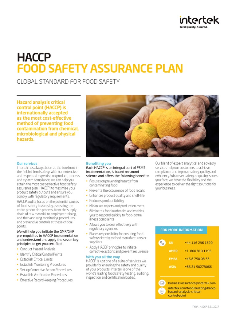 Singlesheet Haccp en A4 | PDF | Hazard Analysis And Critical Control ...