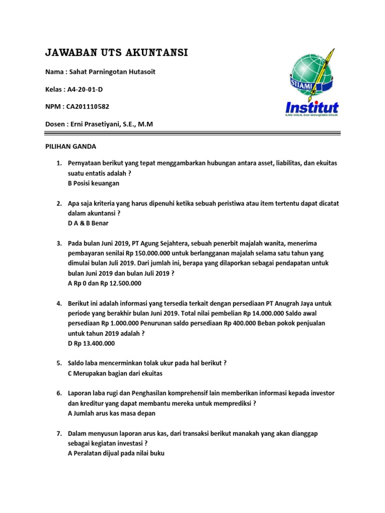Uts Akuntansi | PDF