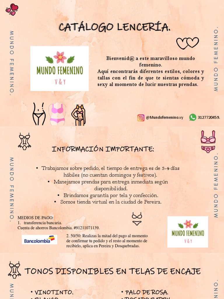 Catálogo Lenceria Mundo Femenino. | PDF