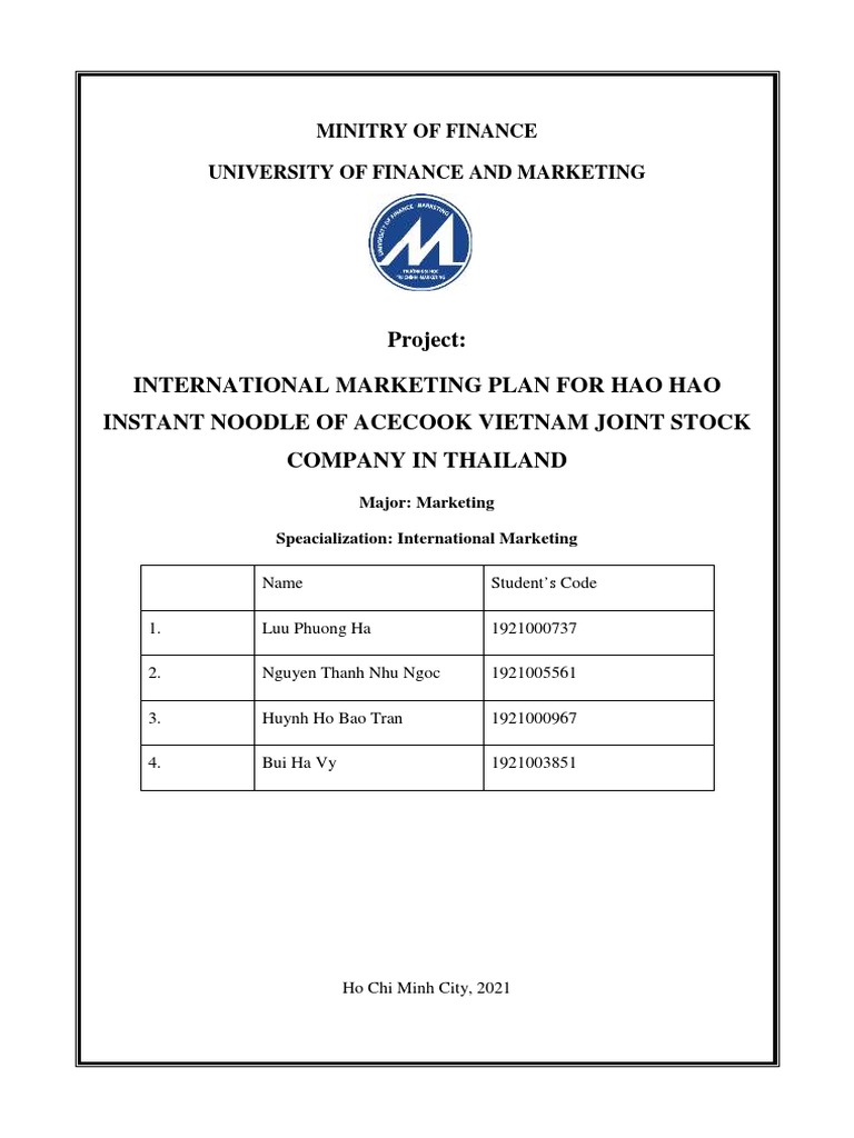 bài thi INTERNATIONAL MAR - mì Hảo Hảo | PDF | Thailand | Taxes