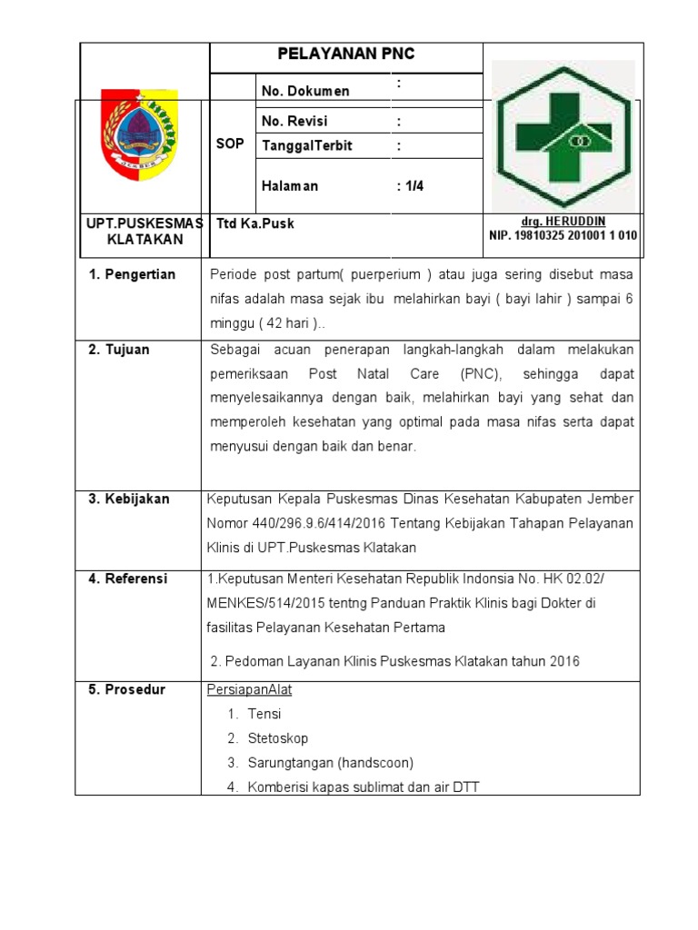 Sop Pelayanan PNC | PDF