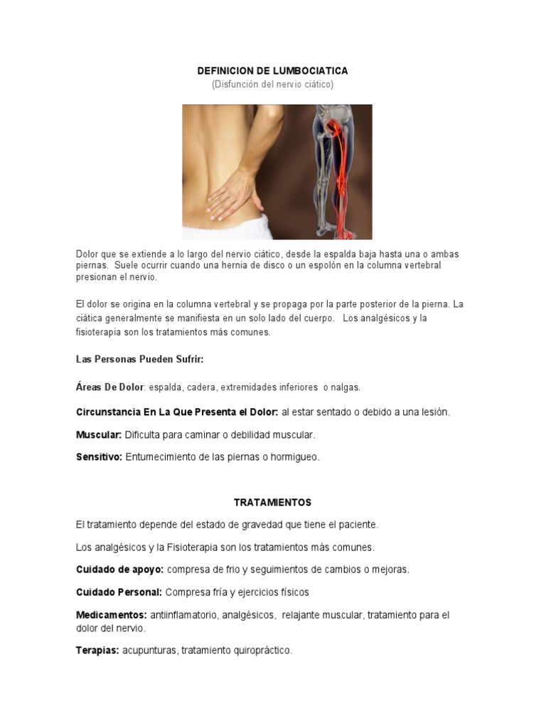 Definición y Tratamiento de Lumbociática | PDF
