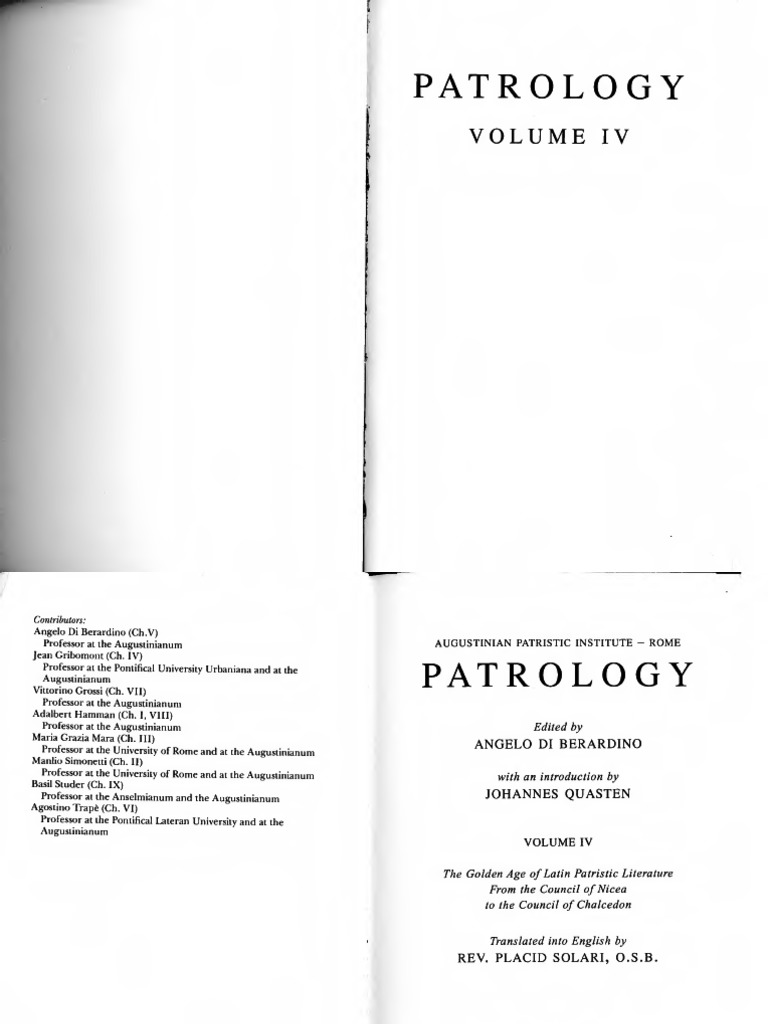 Angelo Di Berardino, Placid Solari, Johannes Quasten - Patrology - The ...
