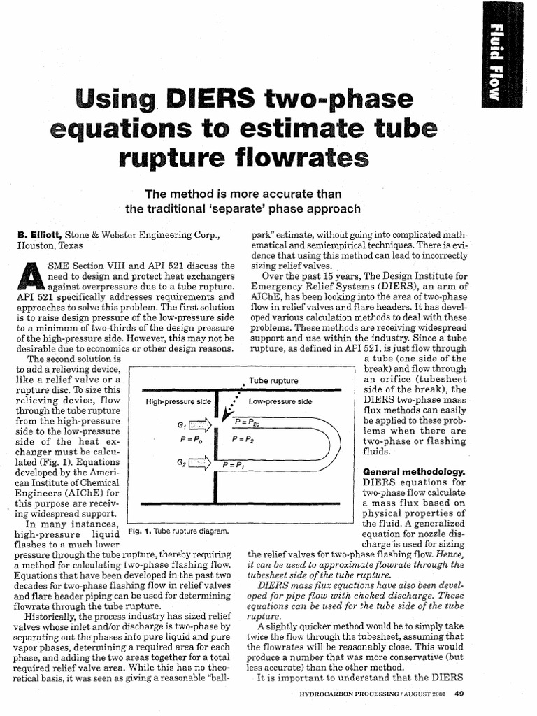 Tube Rupture Relief Sizing Method | PDF