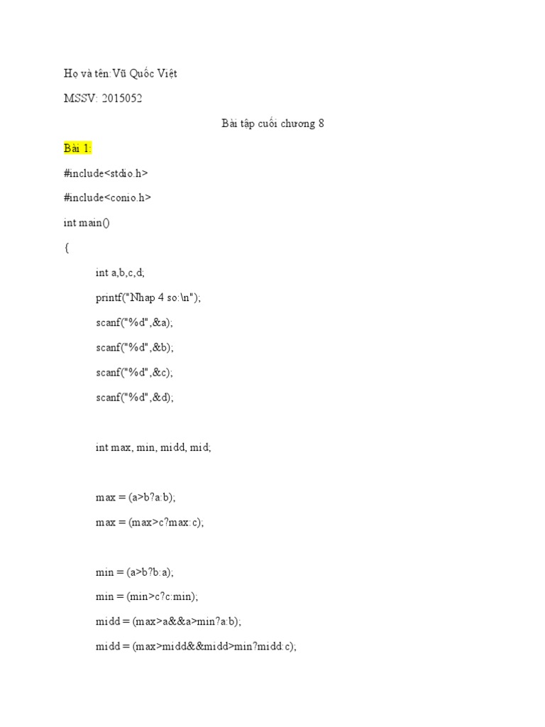 2015052 - Vũ Quốc Việt - chương 8 | PDF | Computer Programming ...