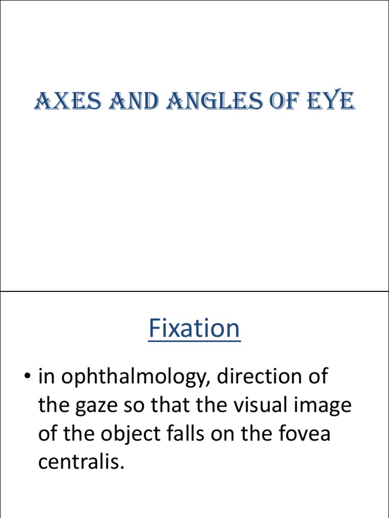 Axes and Angles of Eye | PDF | Eye | Optics