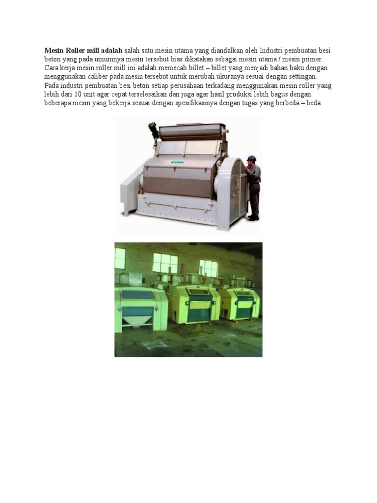 Prinsip Kerja Mesin Roller Mill | PDF | Teknologi & Rekayasa
