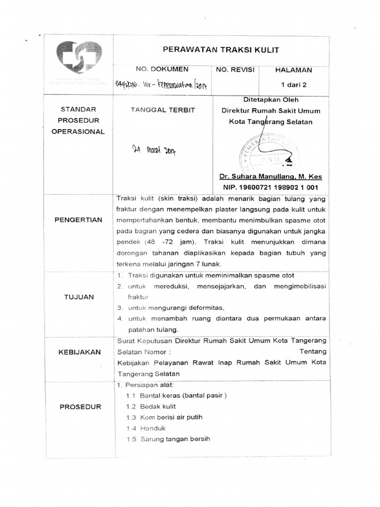 Prosedur Perawatan Traksi Kulit | PDF