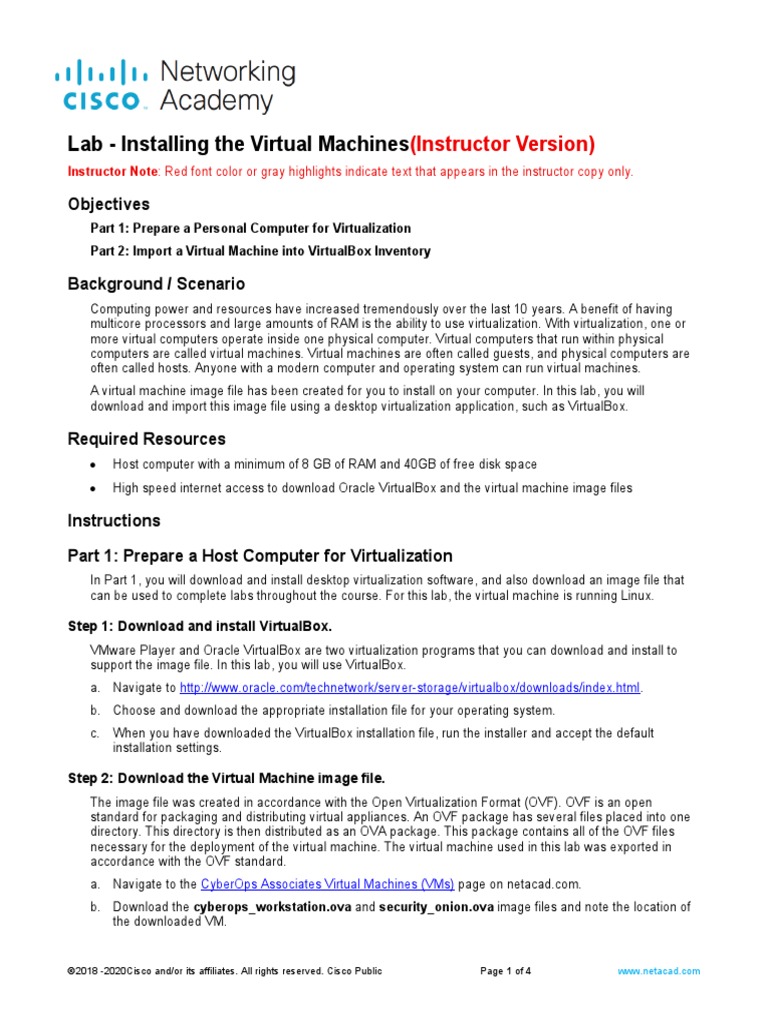1.1.5 Lab - Installing The Virtual Machines | PDF | Virtual Machine | Virtualization