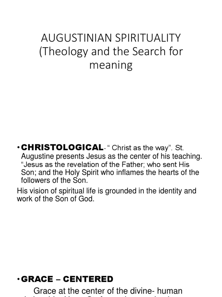 Understanding Augustinian Spirituality | PDF | Augustine Of Hippo | Jesus